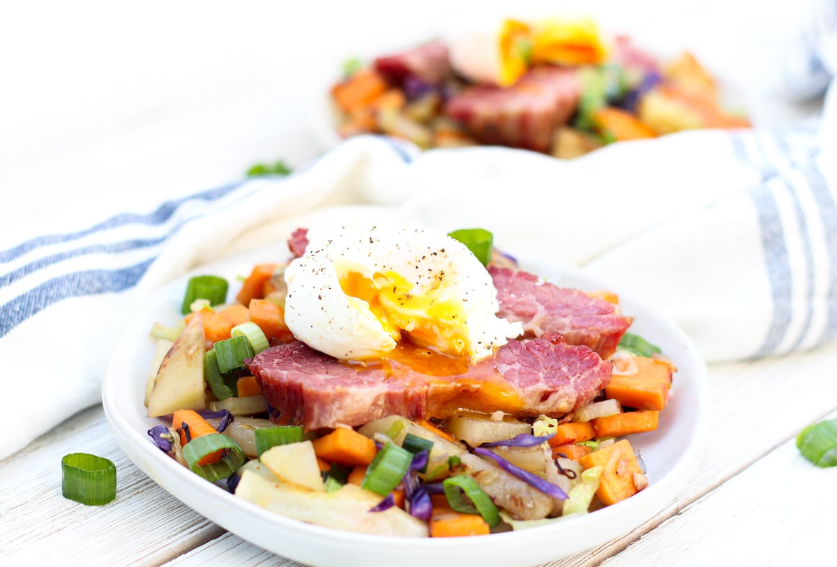 Corned Beef Hash with Poached Eggs - Sprinkled With Balance