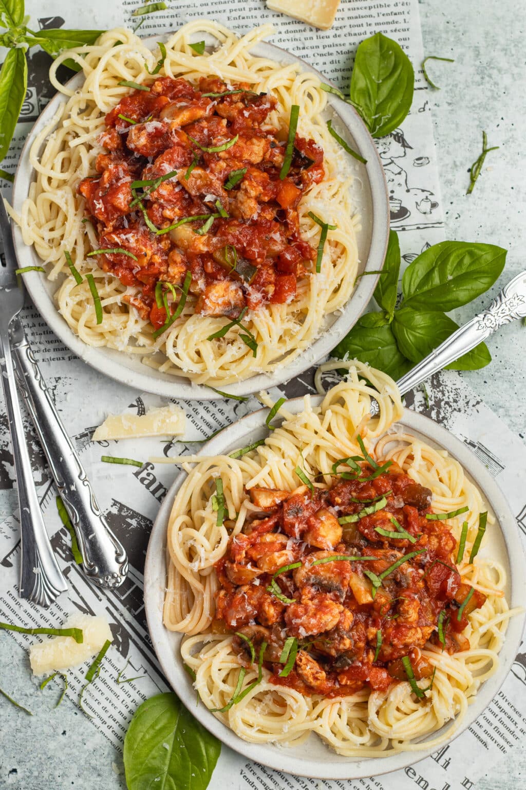 Veggie-Loaded Ground Chicken Spaghetti - Sprinkled With Balance
