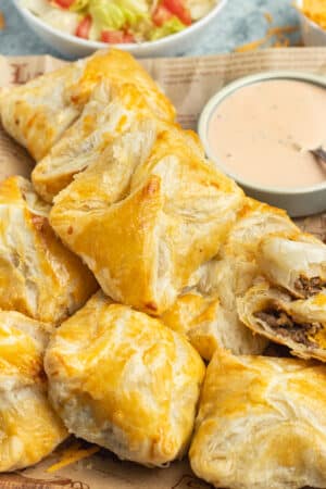 Cheeseburger Puff Pastry Bites - Sprinkled With Balance