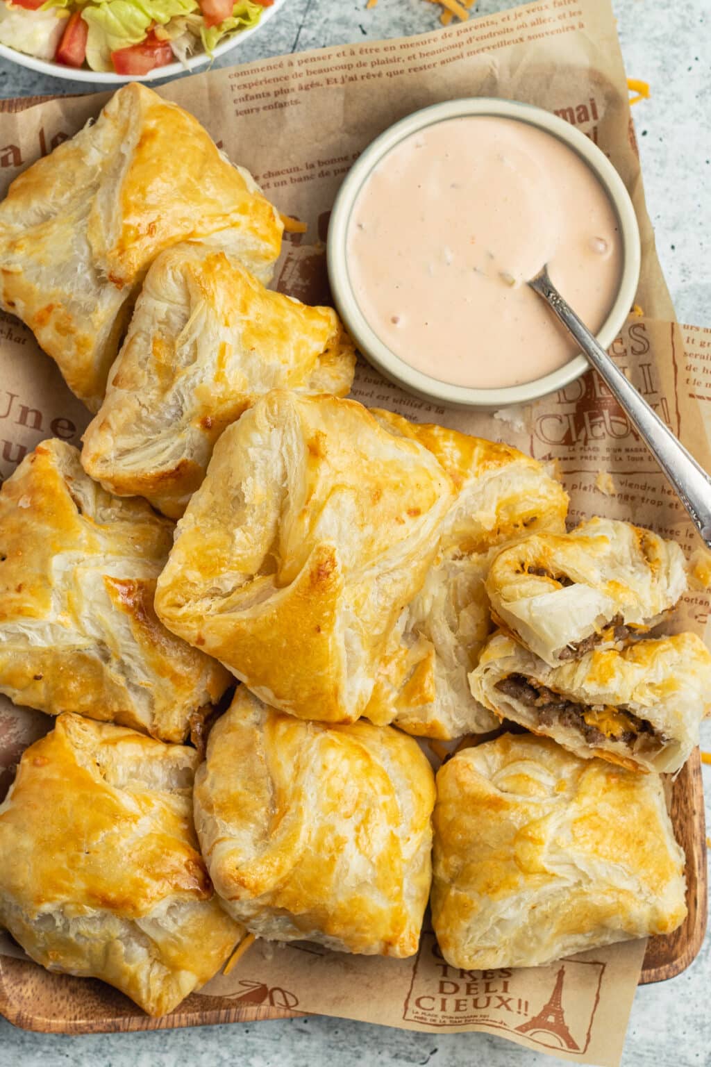 Cheeseburger Puff Pastry Bites - Sprinkled With Balance
