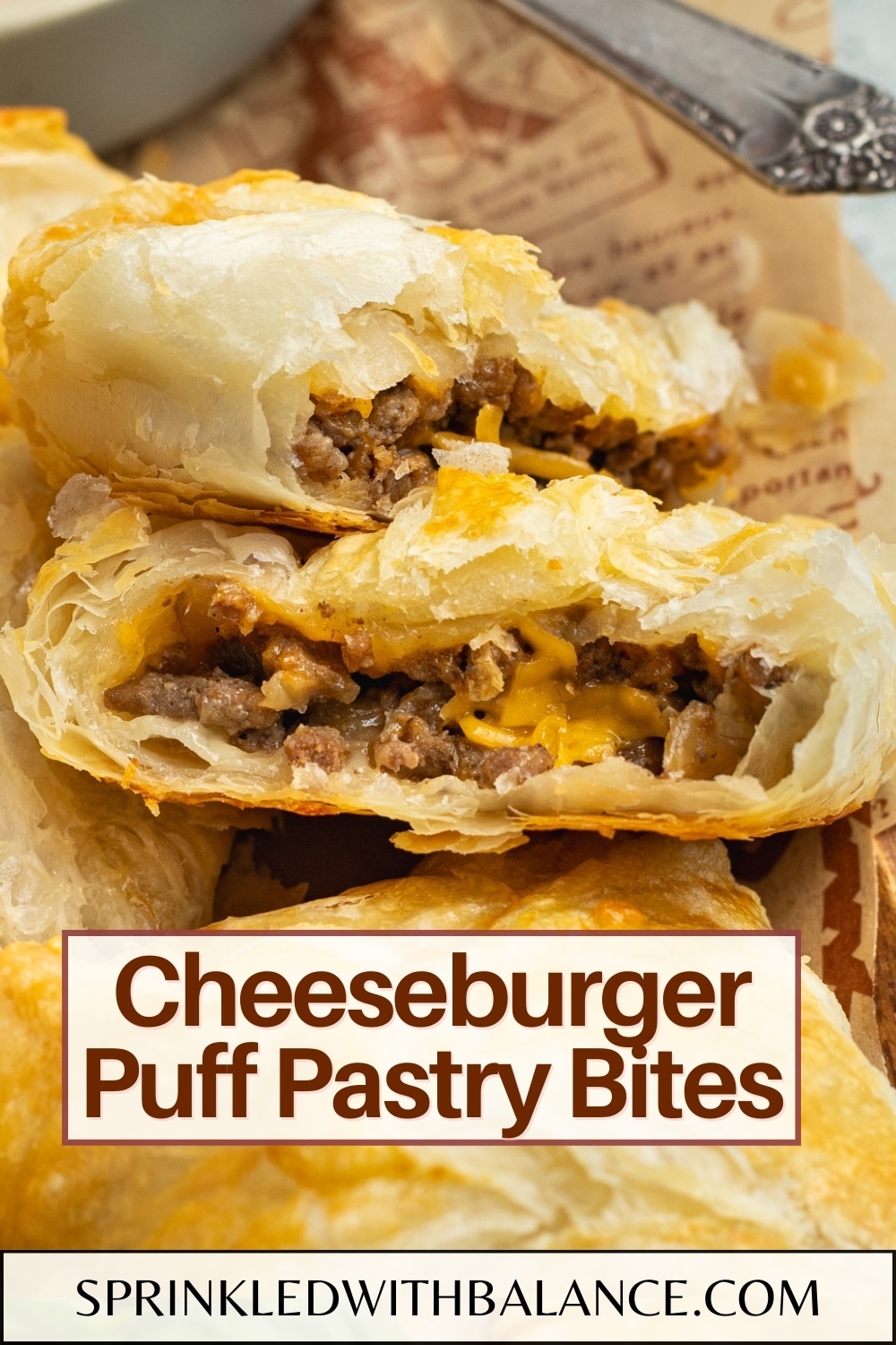Cheeseburger Puff Pastry Bites - Sprinkled With Balance